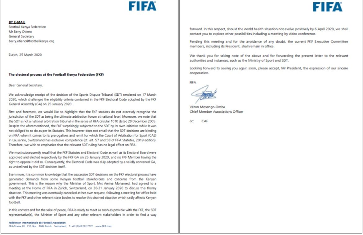 GIANNI INFANTINO IMPEACHMENT: WHY KENYA IS VITAL TO MAINTAIN STATUS QUO ...